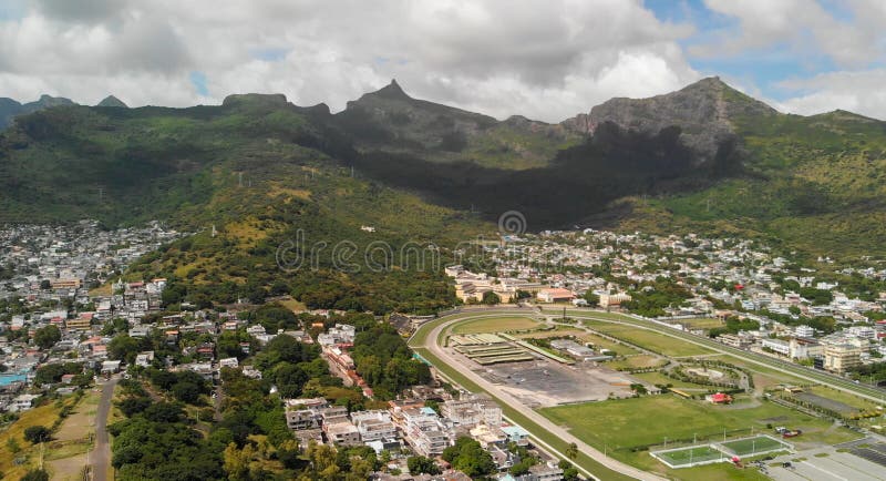 Aerial View of Port Louis in Mauritus Stock Photo - Image of drone ...