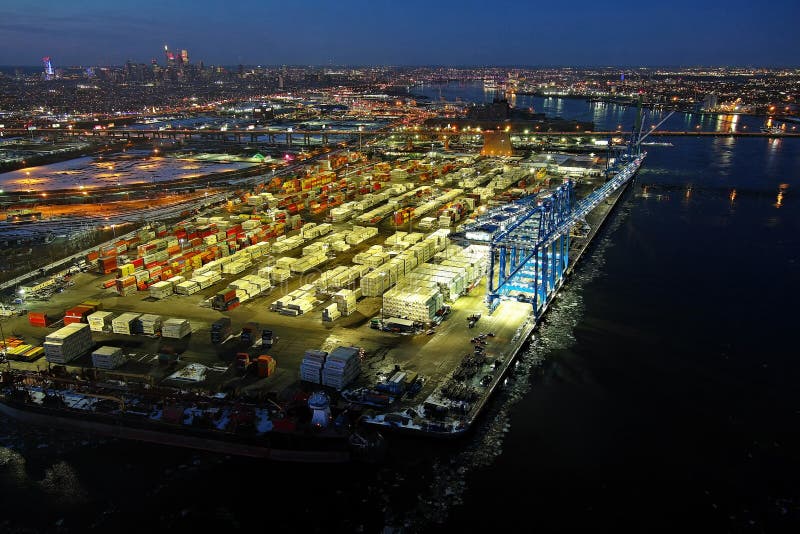 Aerial View of Port of Philadelphia Stock Photo - Image of port ...
