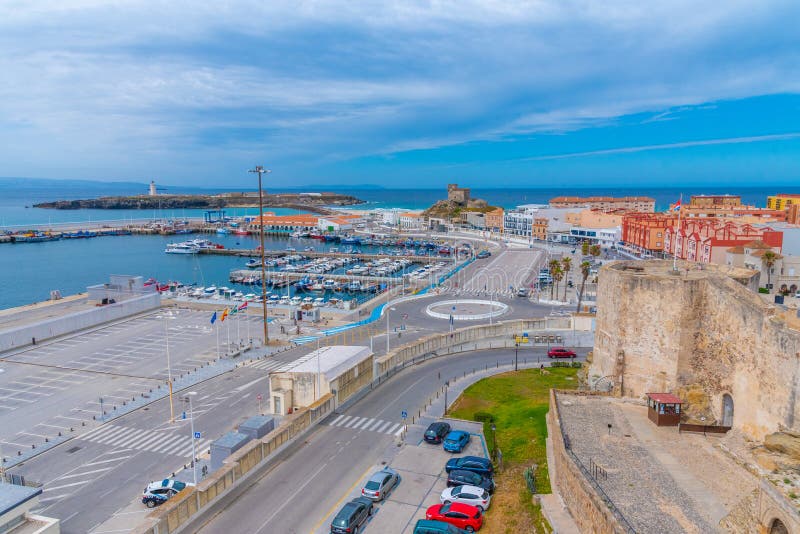 Aerial View of Port in Tarifa, Spain. Stock Photo - Image of landmark ...