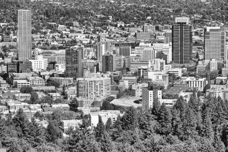 Aerial View of Portland Skyline, Oregon Stock Photo - Image of portland ...