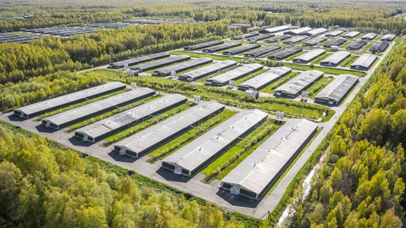 Aerial View of Poultry Farm Stock Image - Image of bird, outdoor: 184165609