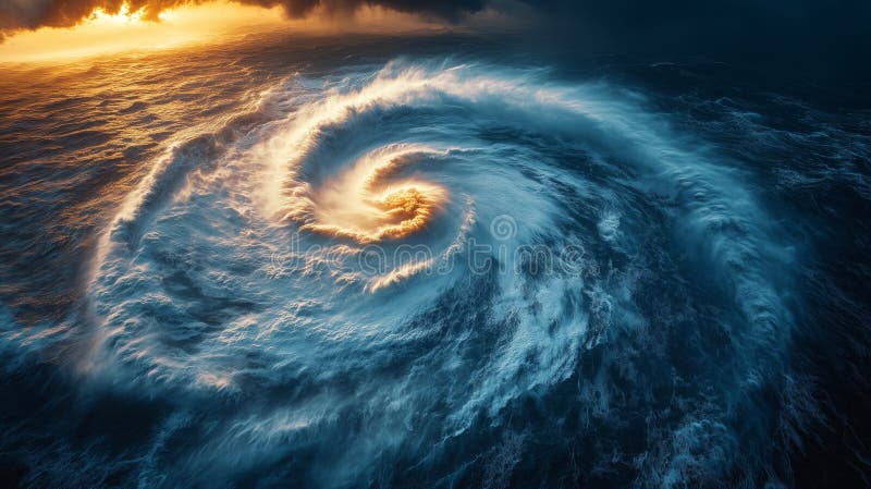 Aerial View of Powerful Hurricane in Ocean, Captivating Nature S Force ...