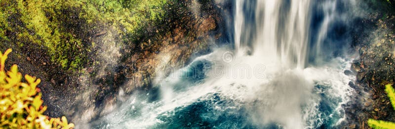Aerial View of Powerful Waterfalls Stock Image - Image of beauty ...