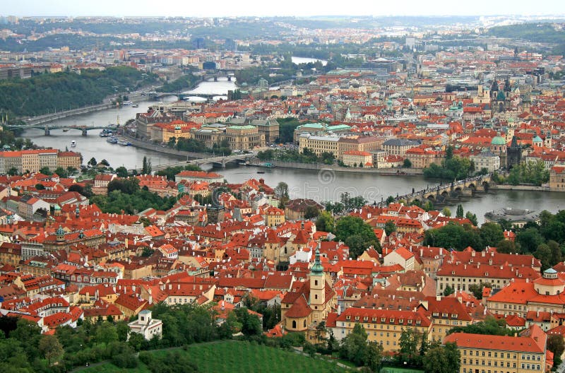 The Aerial View of Prague City Stock Photo - Image of karlovy ...