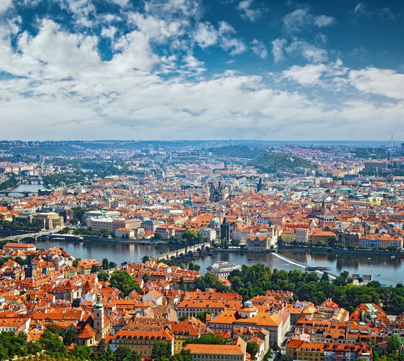 Aerial View of Prague Old Town, Czech Republic Stock Photo - Image of ...