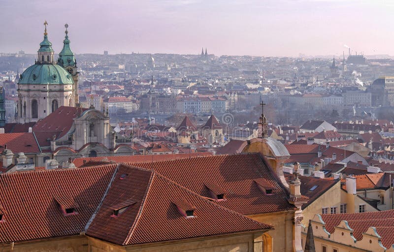 Aerial view of Praha stock image. Image of panorama - 170224339
