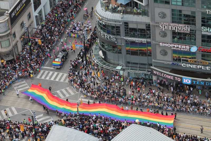 Aerial View Of Pride Parade At Yonge Dundas Square Editorial Photo Image Of Month Ceremony