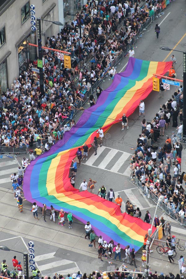 Aerial View Of Pride Parade At Yonge Dundas Square Editorial Image Image Of Happy June 178635020