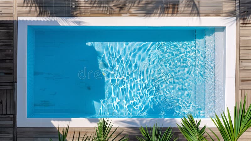 Aerial View of a Pristine Rectangular Pool with Clear Blue Water Stock ...
