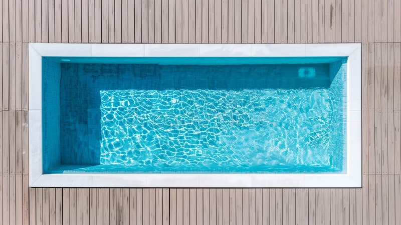 Aerial View of a Pristine Rectangular Pool with Clear Blue Water Stock ...