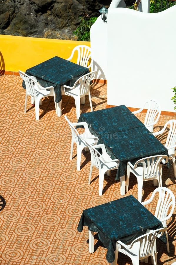 Aerial View of a Private Terrace Stock Image - Image of private, tables ...