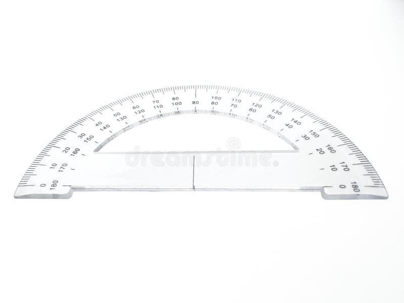 Aerial View of Protractor for Measuring Degrees Isolated on White ...