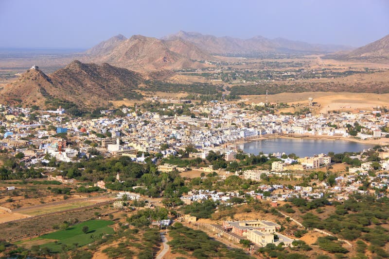Pushkar City View from the Hill Stock Image - Image of angle ...