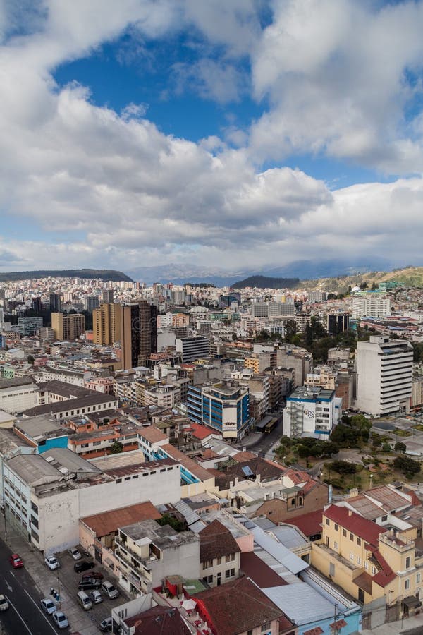 Aerial view of Quito stock image. Image of south, contemporary - 131695393