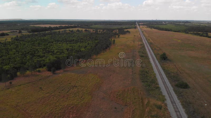Aerial View of Railroad in Rural Area at Sunset Stock Footage - Video ...