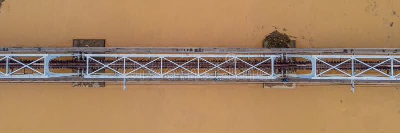 Aerial View of Railway Bridge Over the River BANNER, LONG FORMAT Stock ...