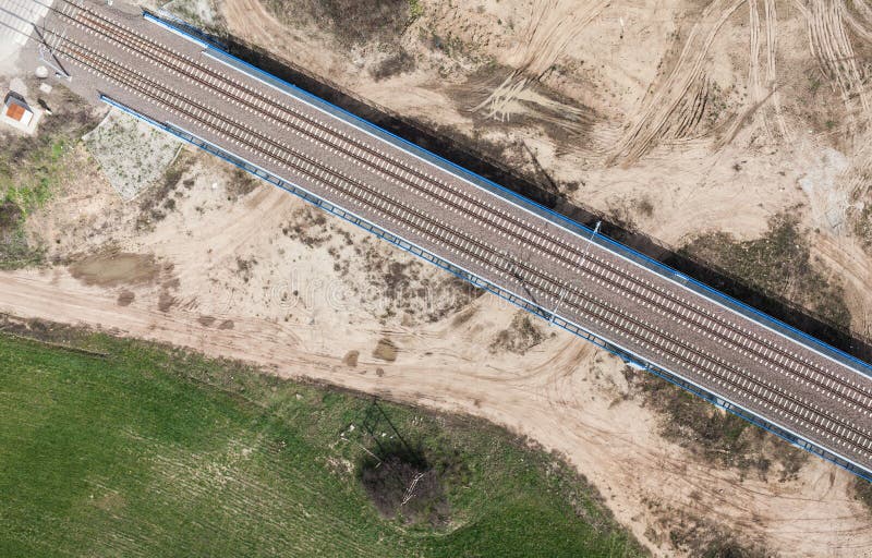 Aerial View of Railway Tracks Stock Image - Image of architecture ...