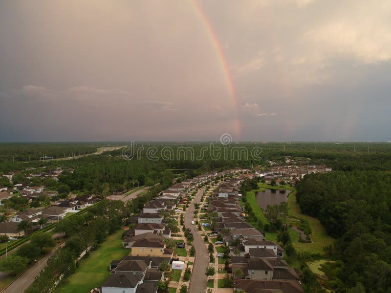 Aerial View of Rainbow in Florida Stock Photo - Image of plane ...