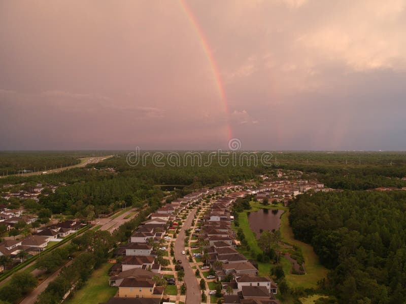 Aerial View of Rainbow in Florida Stock Photo - Image of nature ...