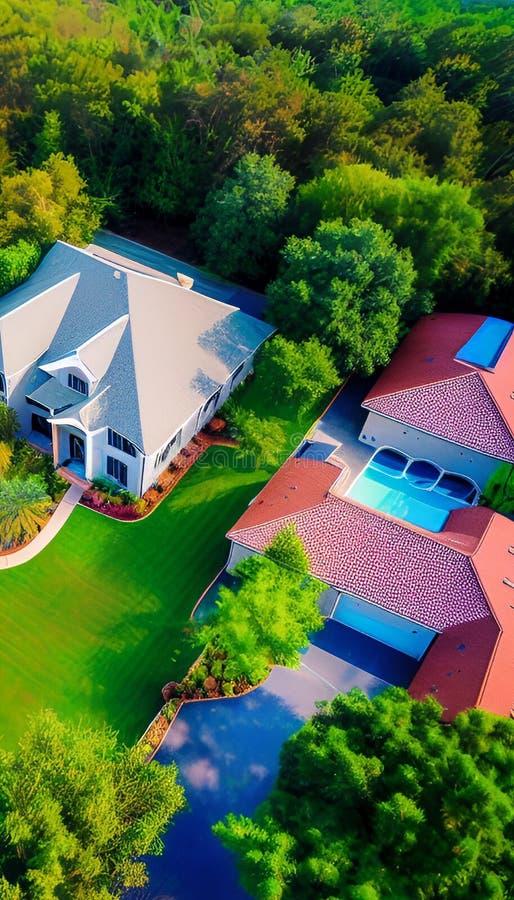 Aerial View of a Random Area Illustration Artificial Intelligence ...