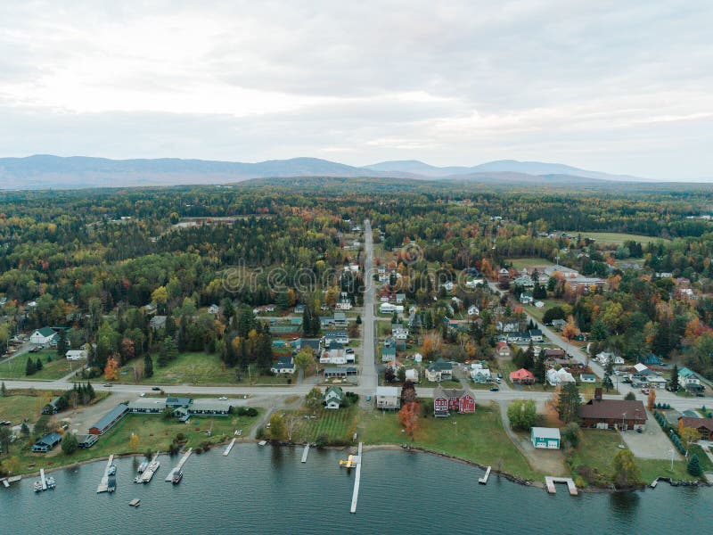 Aerial View of Rangeley, Maine Stock Photo - Image of landscape, nature ...