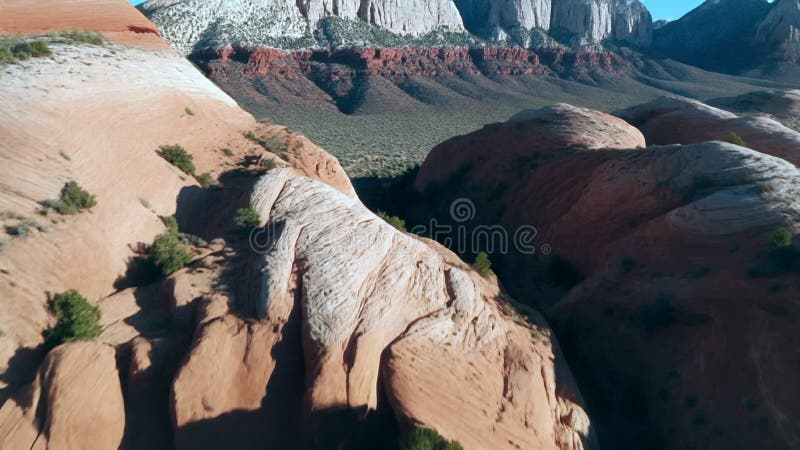 Aerial View of Red Rock Mountains in a Desert Setting. Generative AI ...