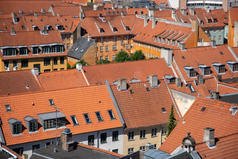 Aerial View of Red Roofs of Traditional Houses in the City Center of ... Aerial View of Red Roofs of Traditional Houses in the City Center of ...
