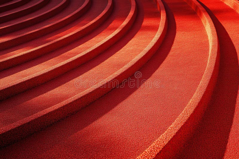 Aerial View of Red Running Tracks As they Bend Around a Corner ...