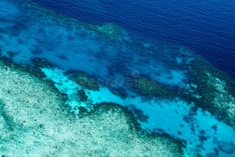 Aerial View of a Reef. Beautiful Bright Deep Colors, Sea Blue Stock ...