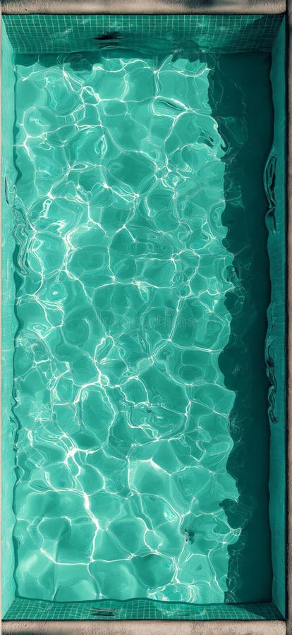 Aerial View of Refreshing Turquoise Swimming Pool Water Surface with ...