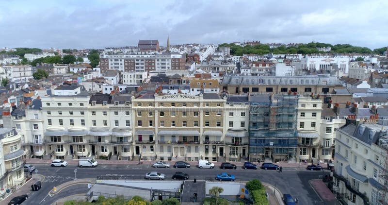 Aerial View of a Regency Square in Brighton and Hove Stock Footage ...
