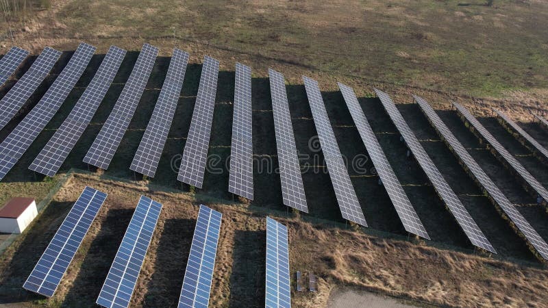 Aerial View of Renewable Energy Installation - Solar Panels Stock Video ...