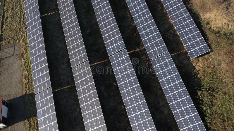 Aerial View of Renewable Energy Installation - Solar Panels Stock ...