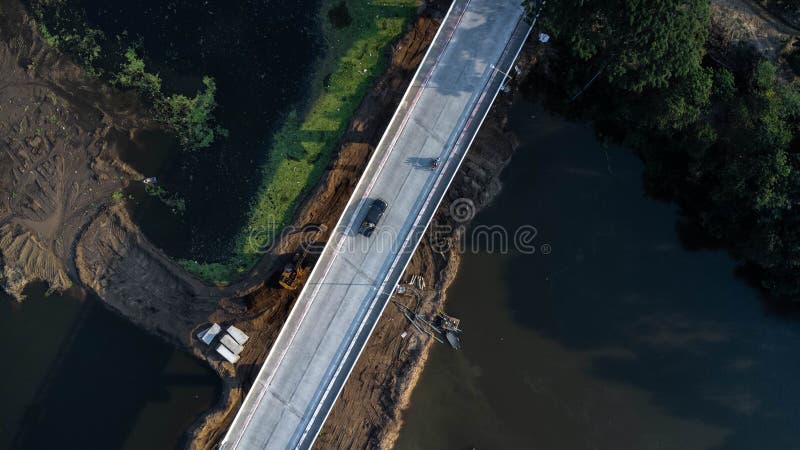 Aerial View of Renovation and Repair Work on the River Bridge Road ...