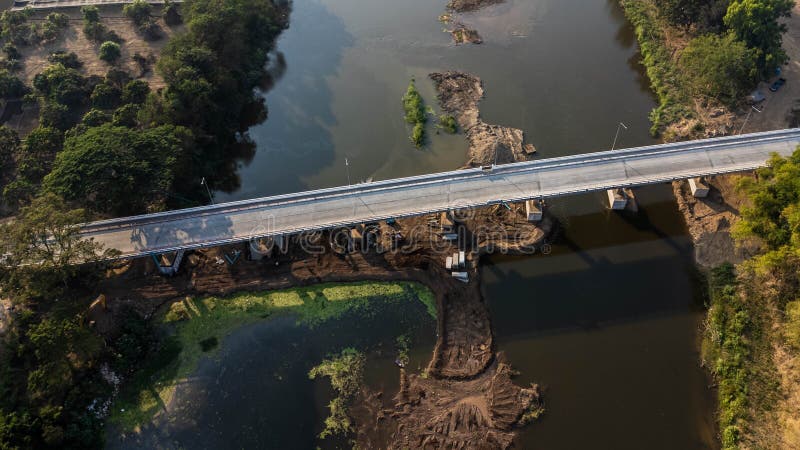 Aerial View of Renovation and Repair Work on the River Bridge Road ...
