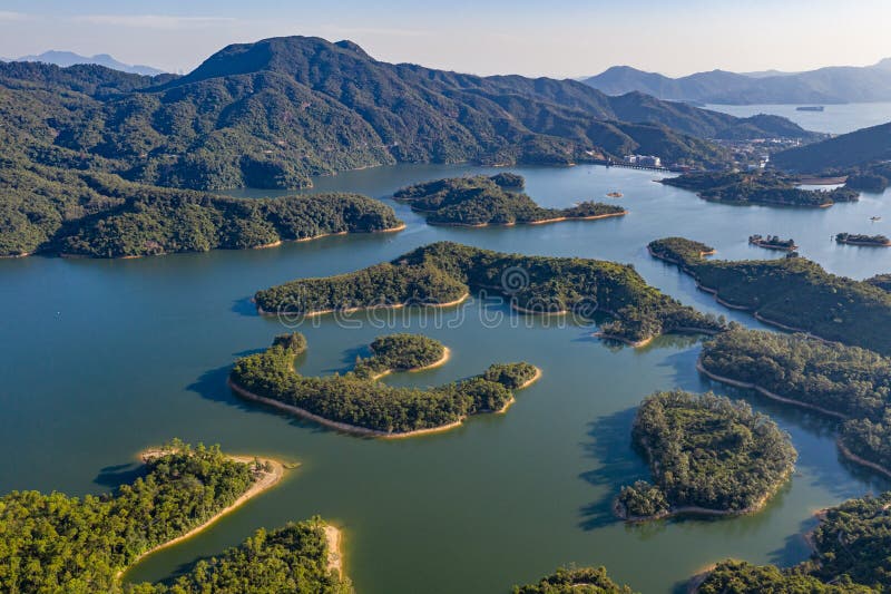 Aerial View of Reservoir Landscape Stock Image - Image of nature, hong ...
