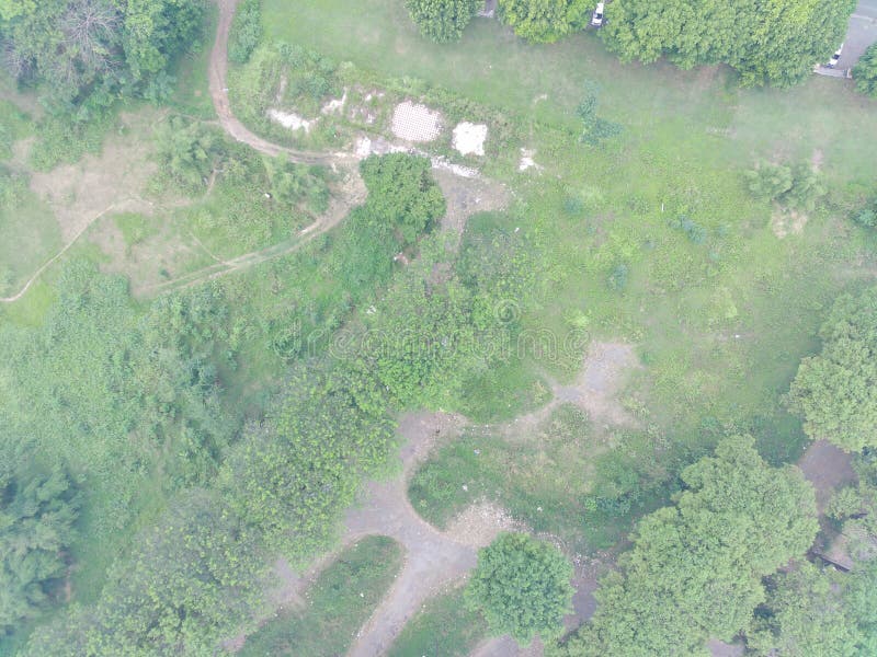 Aerial View of Residential Area Filled with Greenery Stock Photo ...