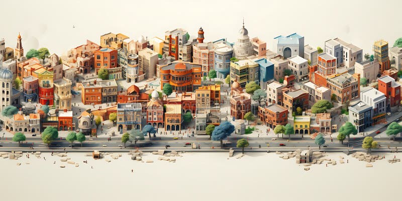 Aerial View of a Residential Area with Swimming Pool. 3d Rendering ...