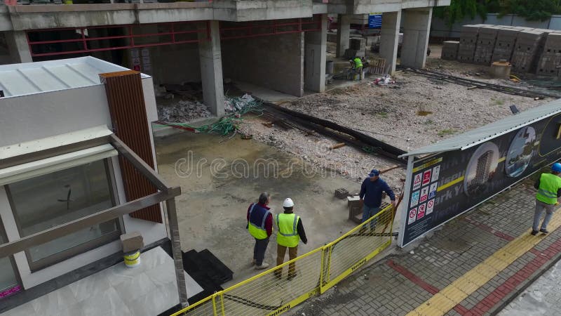 Aerial View: a Residential Construction Project Features Engineers and ...