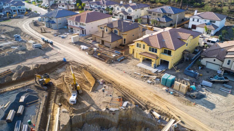 Aerial View of a Residential Construction Site Development Stock Image ...