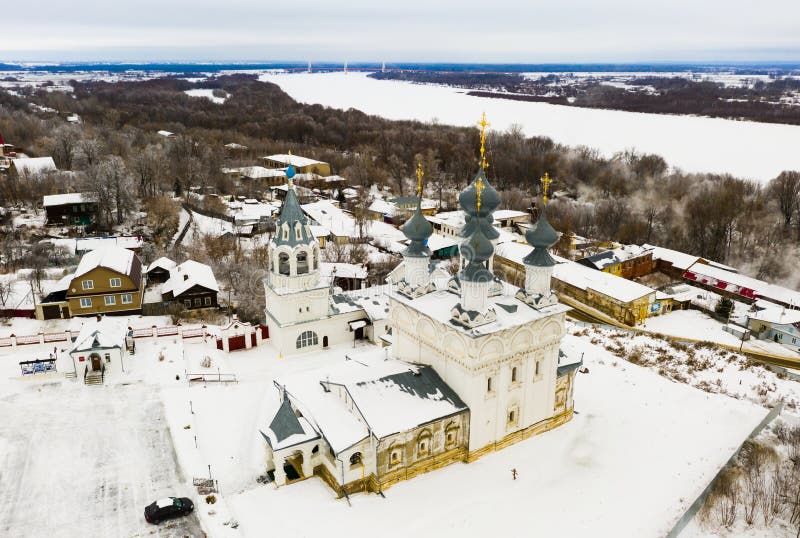 Aerial View of Resurrection Monastery in Russian Town of Murom in ...