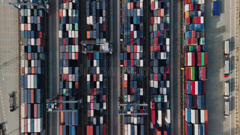 Aerial View of Container Terminal Workflow at Port Klang, Malaysia ...