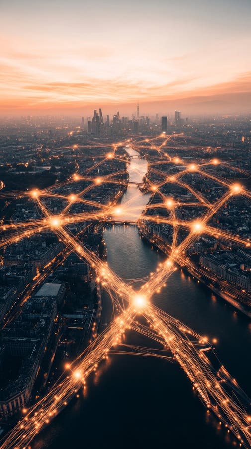 Aerial View Reveals a Vibrant City Network, Where Technology and Human ...