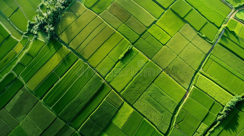 Aerial View of Rice Fields. Stock Illustration - Illustration of ...