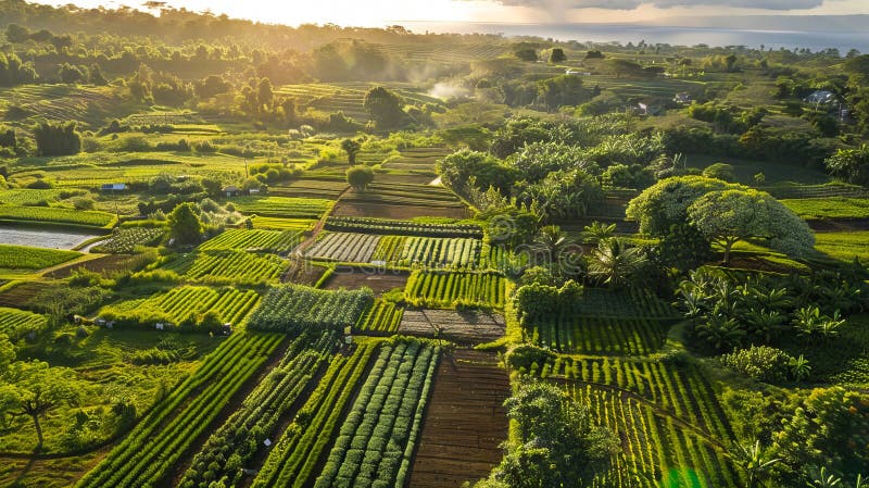 Aerial View of a Tropical Beach with Palm Trees Stock Photo - Image of ...