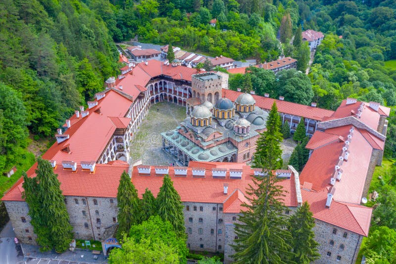 Aerial View of Rila Monastery in Bulgaria Stock Photo - Image of ivan ...