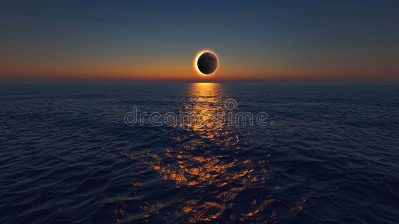 Aerial View of the Ring of Fire Solar Eclipse Showing the Moons Shadow ...