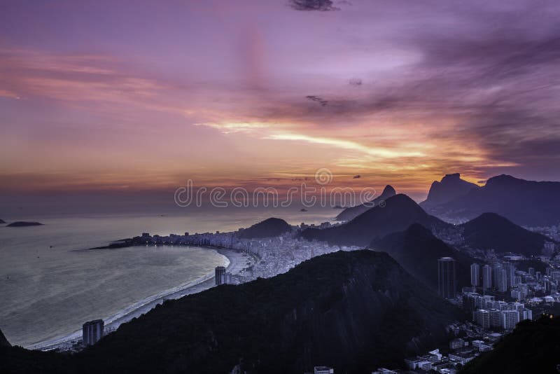 Center of Rio De Janeiro by Night Stock Image - Image of paradise ...