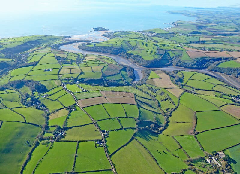 Aerial View of the River Avon in Devon Stock Image - Image of rural ...