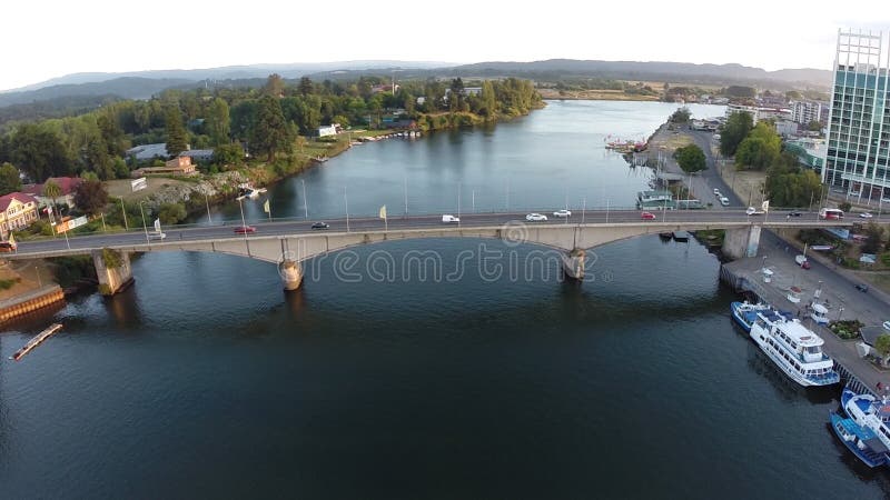 Aerial View of a River and Bridge in Chile Editorial Image - Image of ...